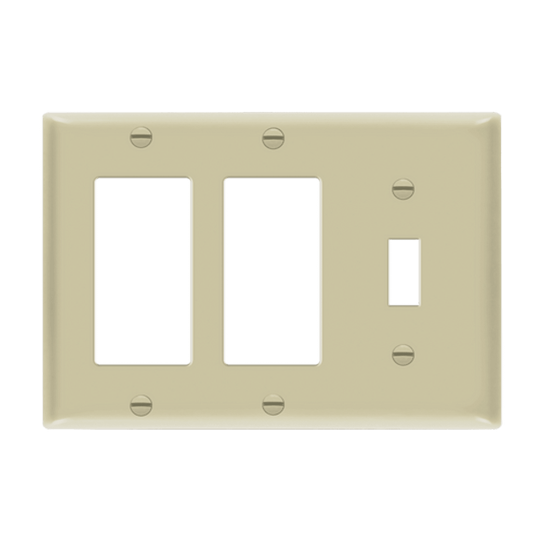 3-Gang Combo Wall Plate | 2 Decorator/Toggle | Residential Grade