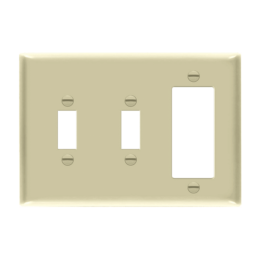 3 Gang Combo Wall Plate | 2 Toggle/Decorator | Residential Grade