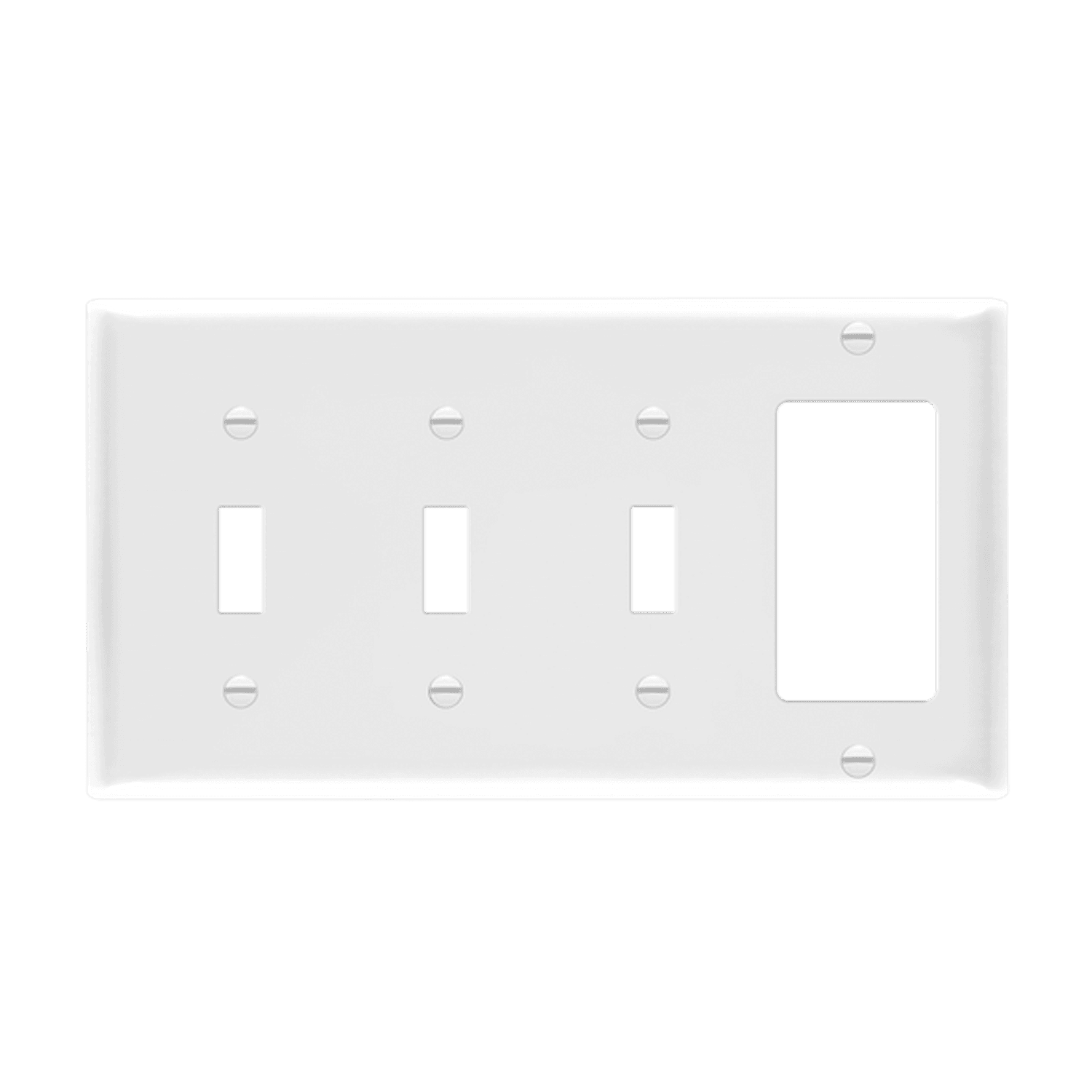 4-Gang Combo Wall Plate | 3 Toggle/Decorator | Residential Grade