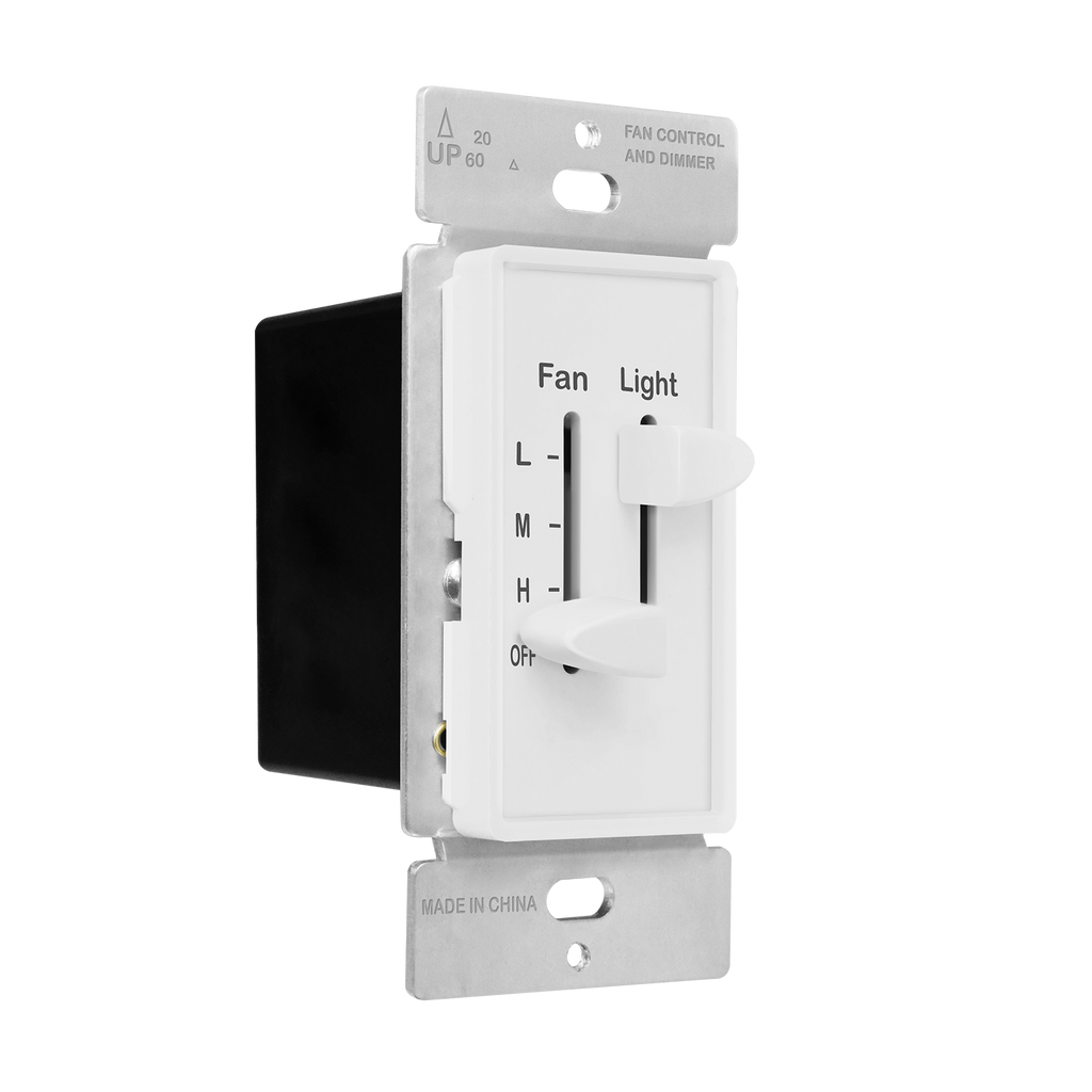 3-Speed Fan Controller and LED Dimmer Slider, Single Pole