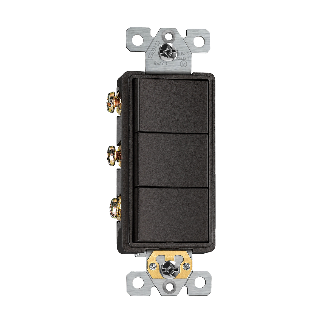 15 Amp Triple-Switch Single-Pole Decorator Switch | Elite Series | 120