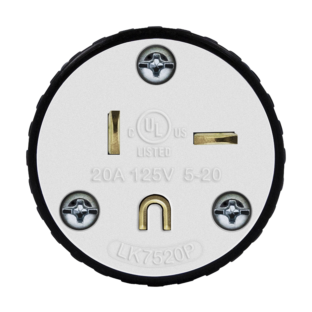 Industrial Grade 20A Straight Blade Plug | ENERLITES 66210 | NEMA 5-20P