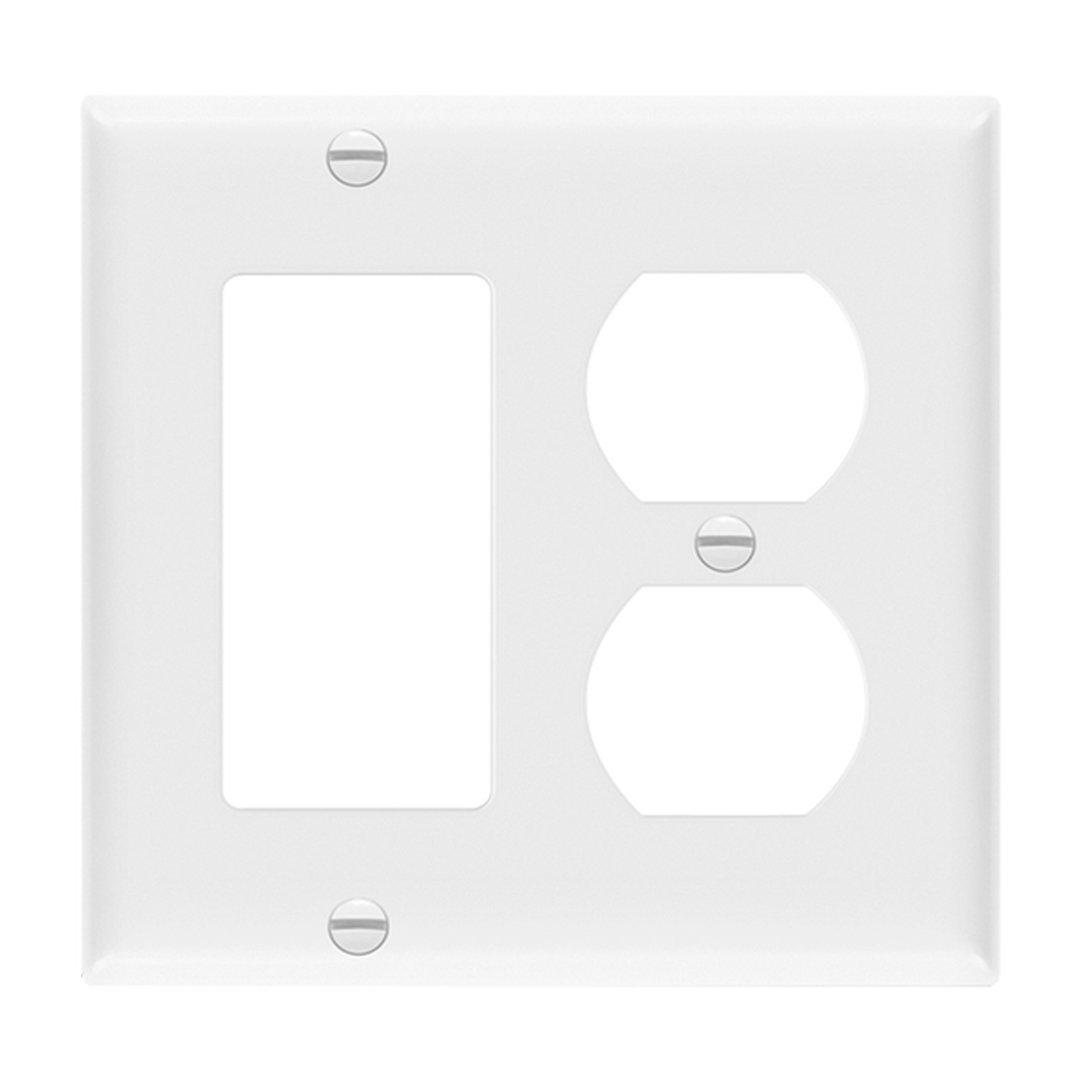 2-Gang Combo Wall Plate | Decorator/Duplex | Residential Grade